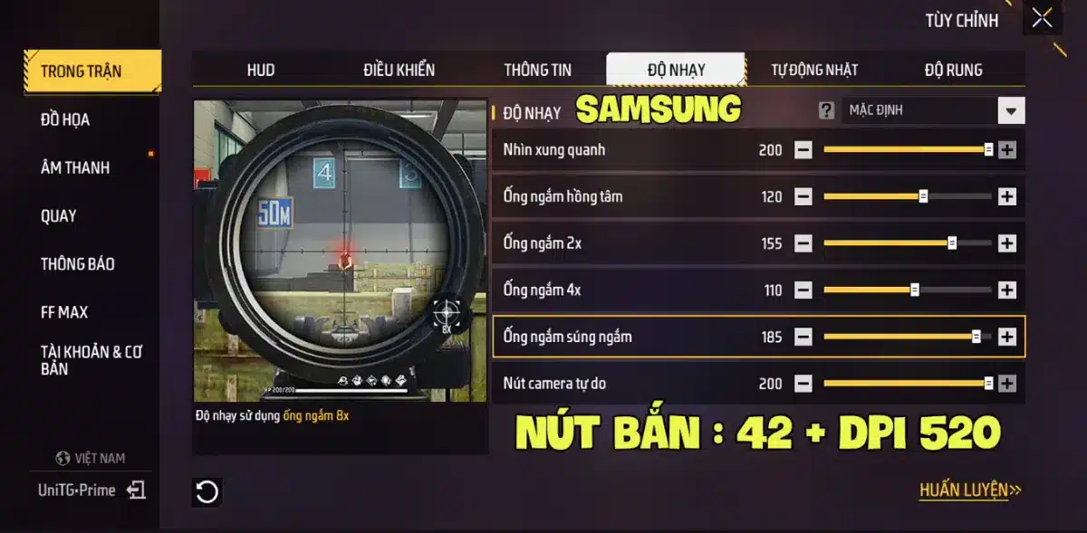 Độ Nhạy FF Headshot OB53 - App Full Đỏ & Cách Chỉnh Kéo Tâm